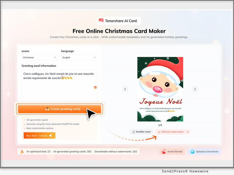 Tenorshare AI Card Launched: New Online Free 2024 Christmas Card Maker ...