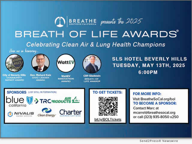 Breathe SoCal to Host Breath of Life Awards Honoring Clean Air and Lung ...